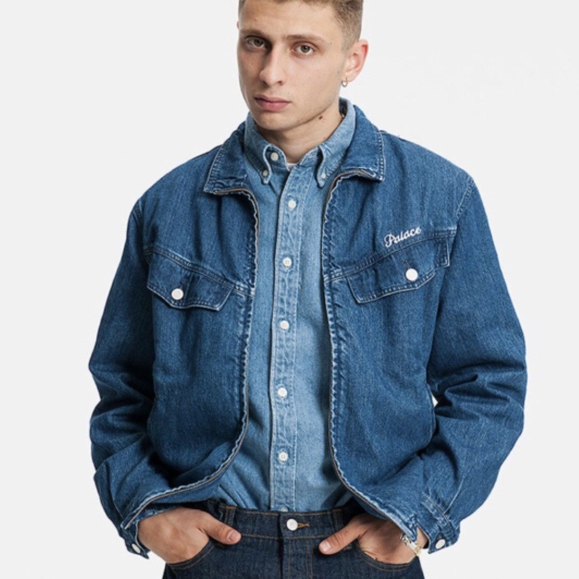 Palace Palace Zip Up Denim Jacket | Grailed
