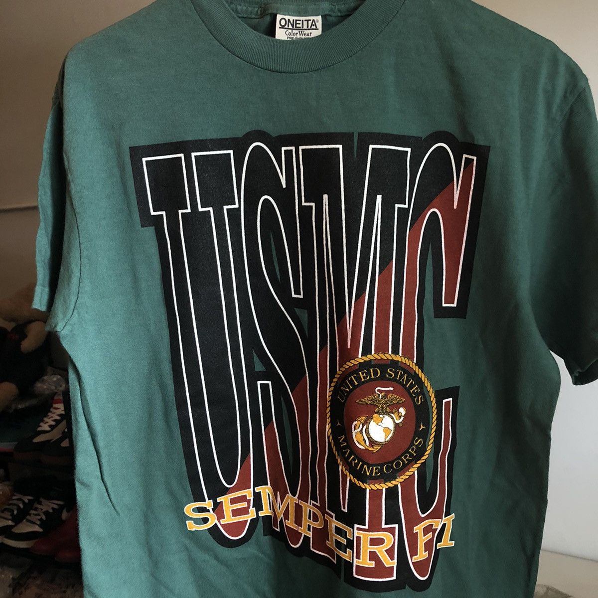 Vintage Vintage 90s USMC US Marine Corps Semper Fi Stretch Logo Tee ...