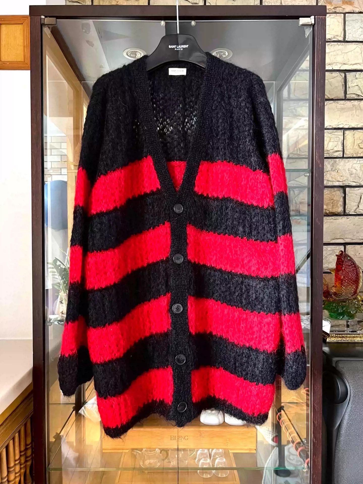 Saint Laurent Paris Saint Laurent show style Black and red wool ...