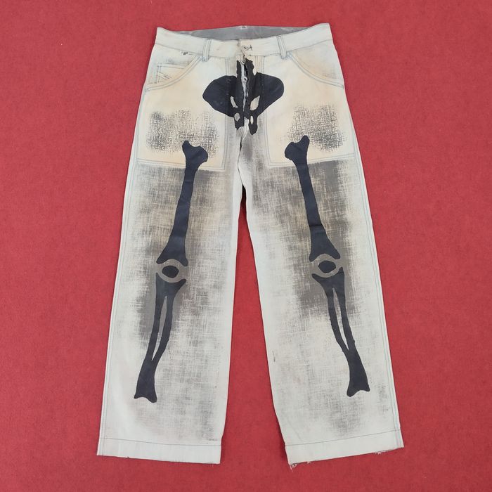 Diesel DIESEL Japanese Style Custom Skulls Design Trouser Pants | Grailed