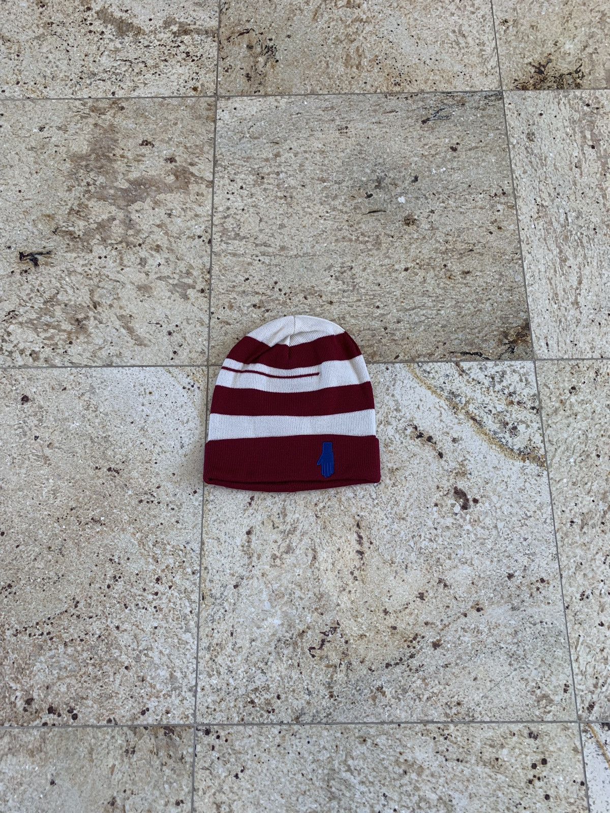 Raf Simons Red & White Stripe Pure Wool Beanie Hat | Grailed