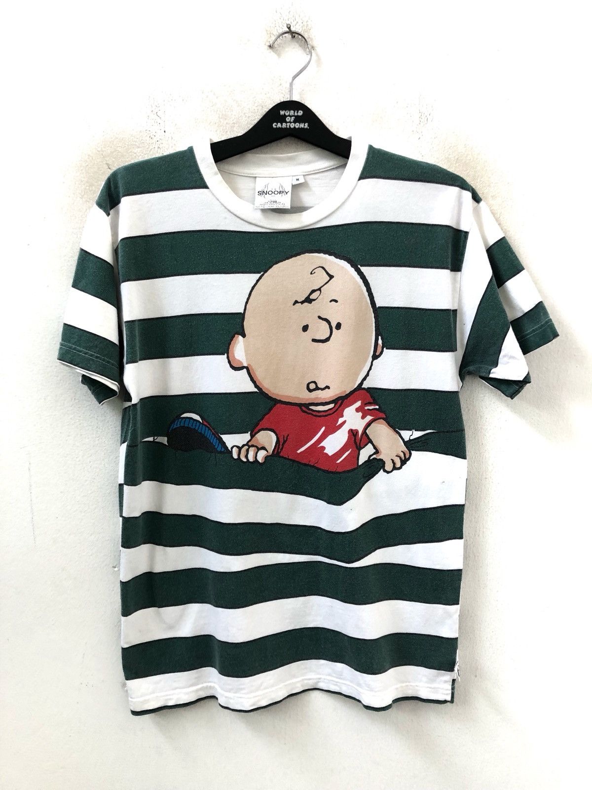 Peanuts × Vintage Vintage 90s Charlie Brown Peanuts Border Striped tee ...