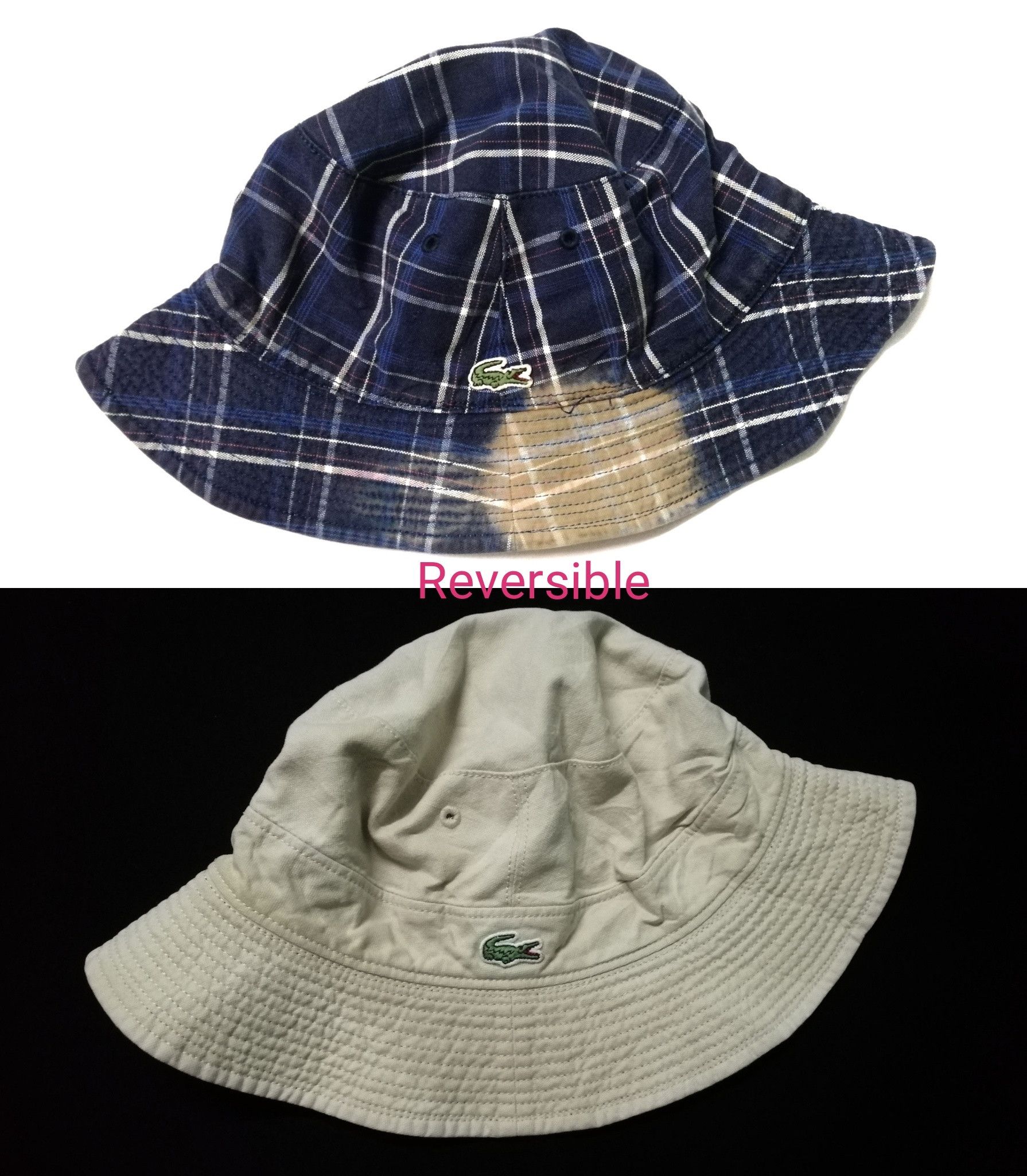 Hat × Lacoste × Vintage Vintage Lacoste Reversible Bucket Hat | Grailed
