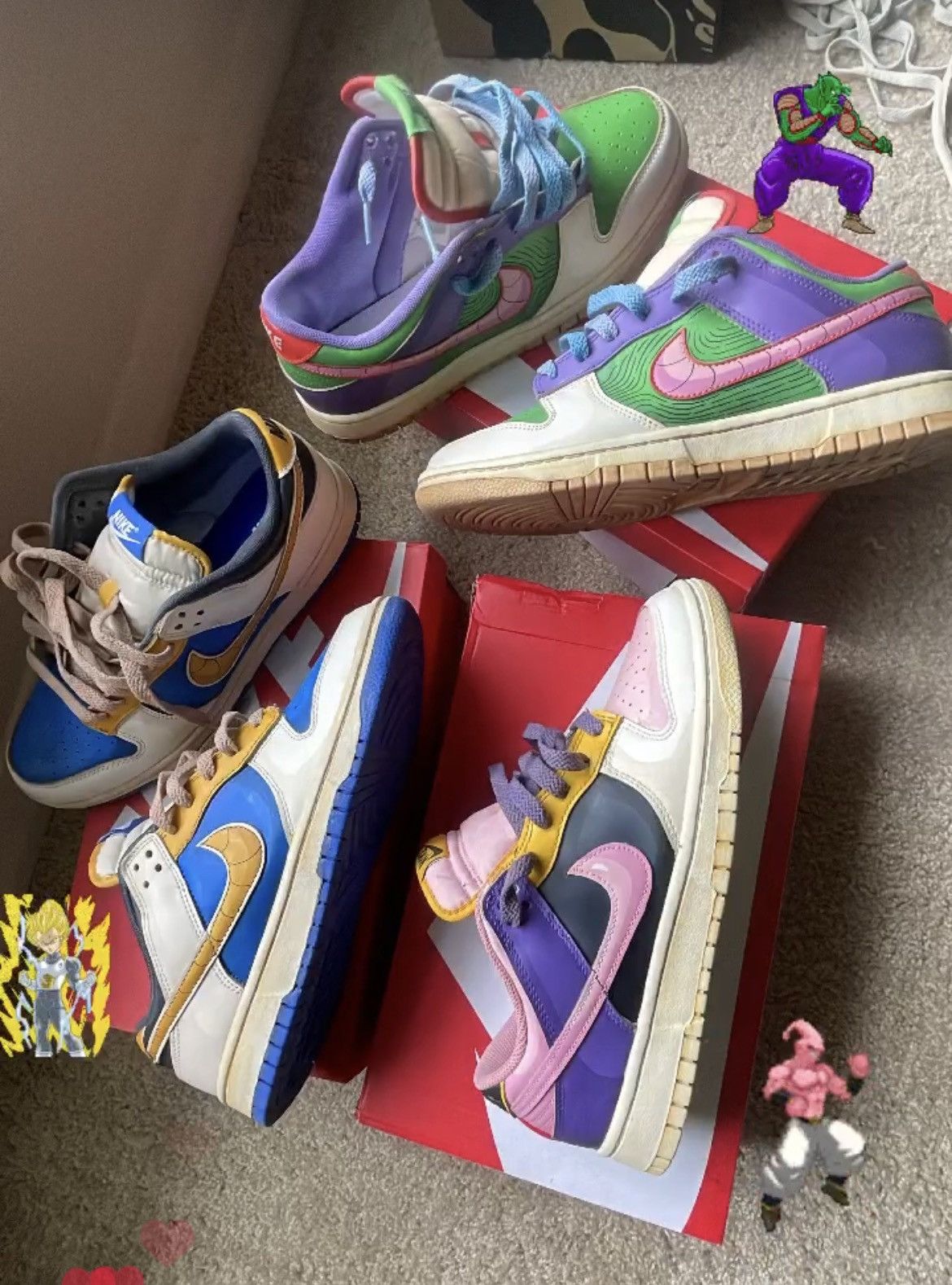 Nike Dunk Low Majin Buu Custom DBZ | Grailed