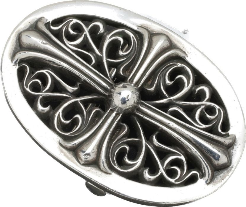 Chrome Hearts CHROME HEARTS OVAL LEATHER BELT BUCKLE | Grailed