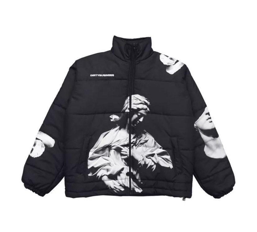 Streetwear × Varsity Jacket × Vintage DIRTY BUSINESS PUFFER JACKET ...