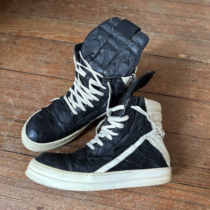 Rick Owens Rick Owens Pirarucu Fish Leather Geobaskets, Black White, 44 ...