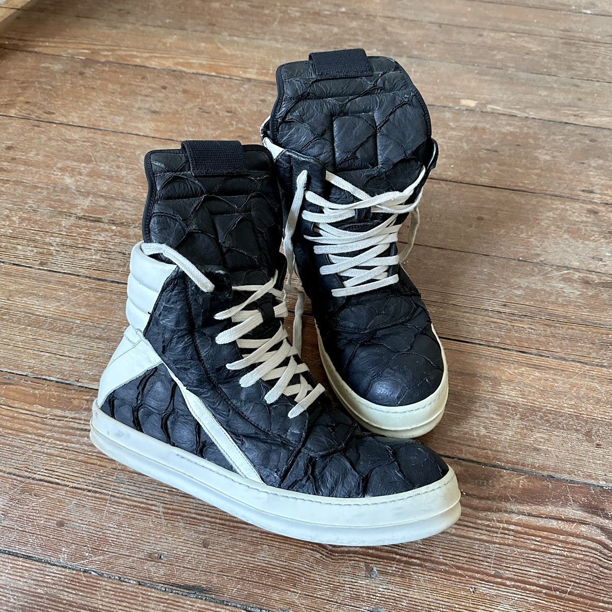 Rick Owens Rick Owens Pirarucu Fish Leather Geobaskets, Black White, 44 ...