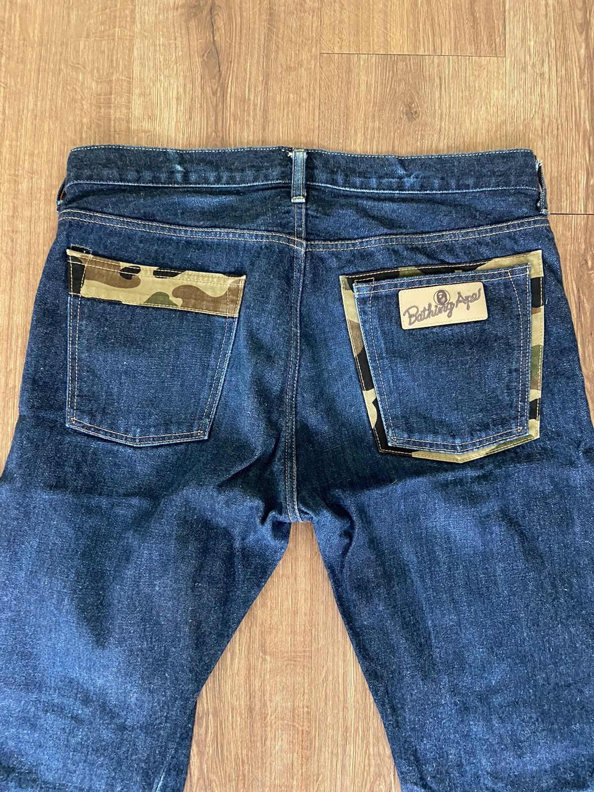 Bape bape jeans / ABC camo / selvedge | Grailed