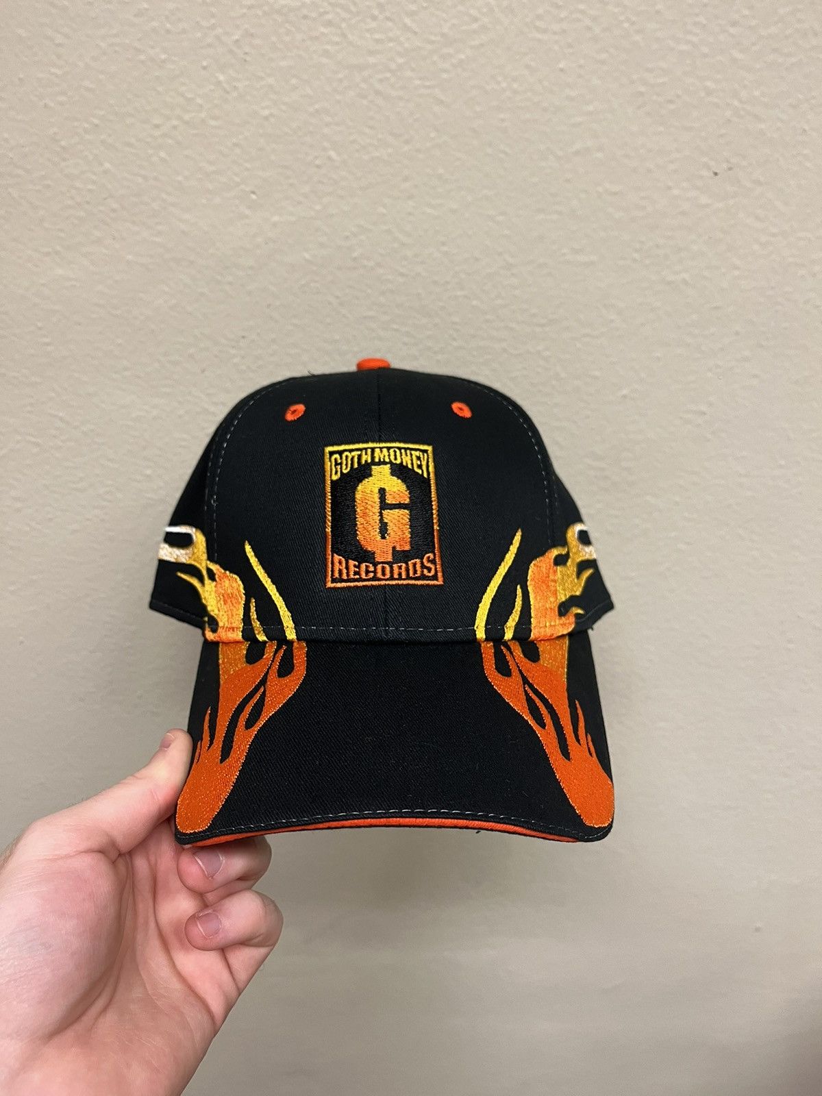 Goth Money Goth Money Records Flame Monster Truck Hat Orange | Grailed