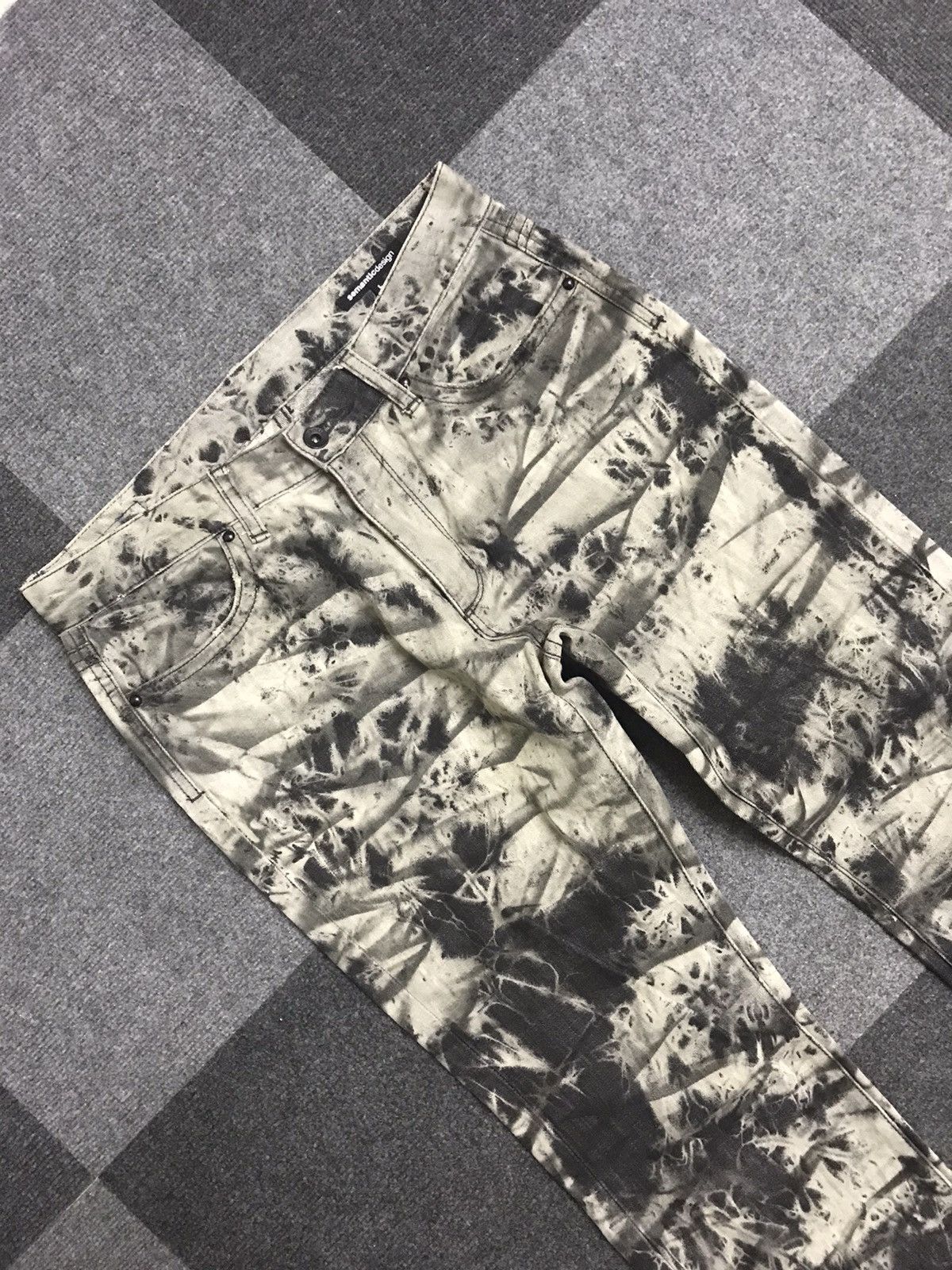 Japanese Brand semanticdesign Japan Streetwear Tye Dye Punk Metal Jeans ...