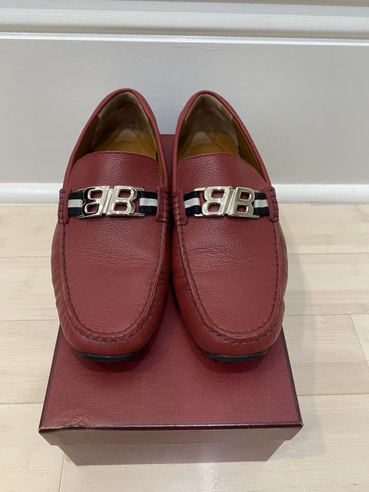 Bally Bally Red Wine Logo Loafers | Grailed