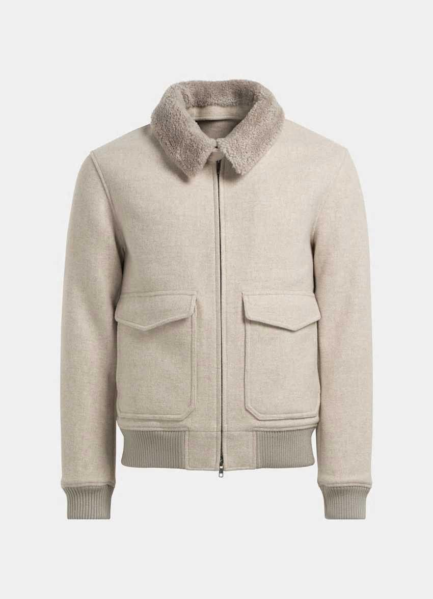 Suitsupply Suitsupply Wool Shearling Bomber Jacket | Grailed