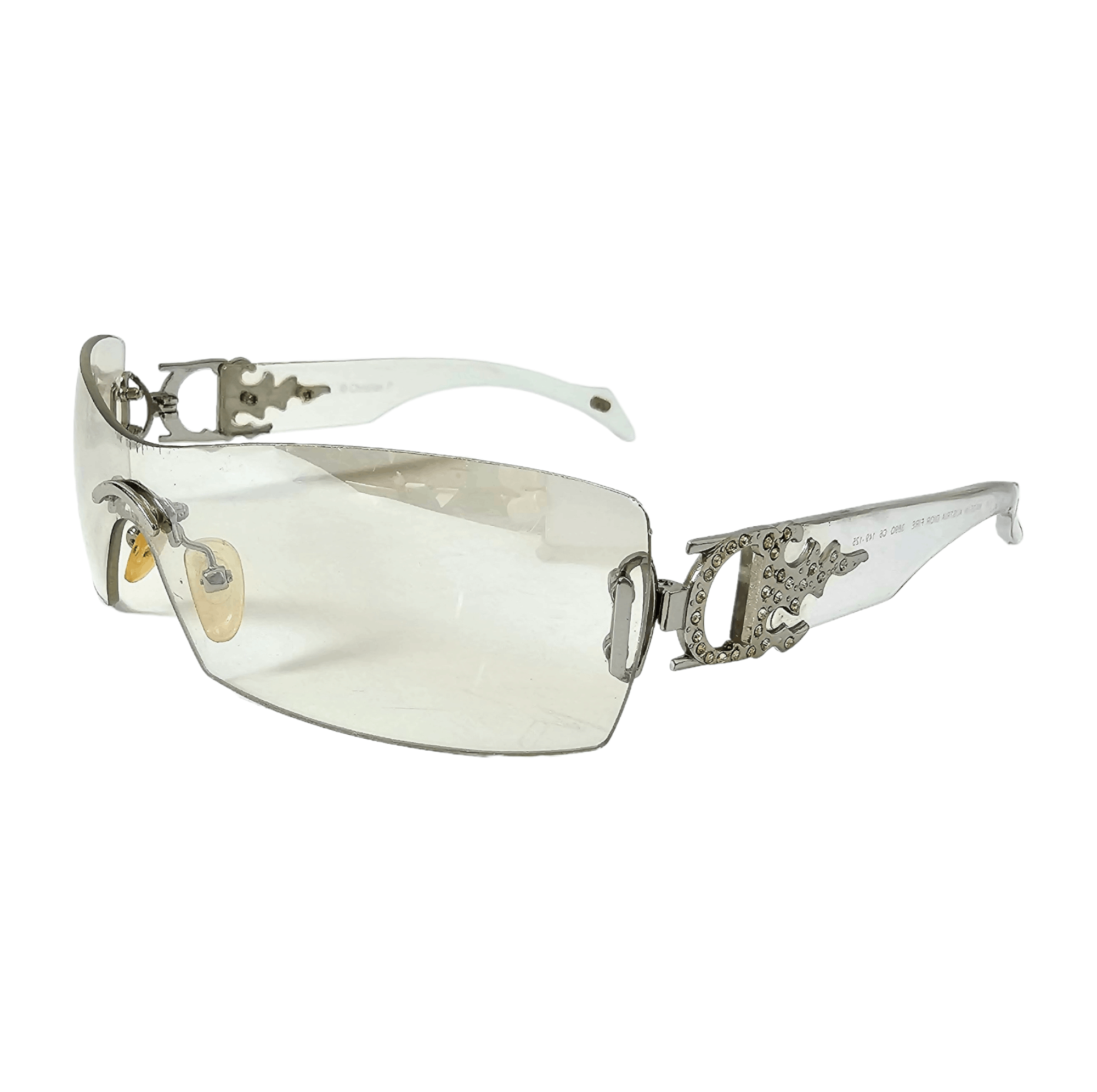 Dior × John Galliano Dior Silver Crystal Flame Rimless Sunglasses | Grailed