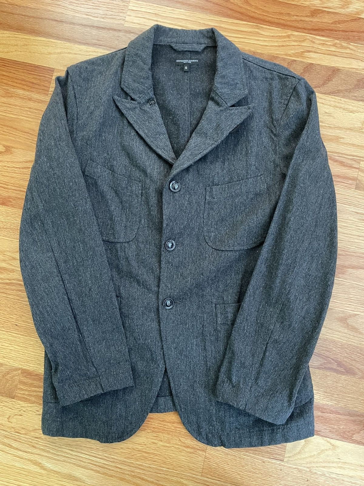 Engineered Garments Engineered Garments Bedford jacket in charcoal wool ...