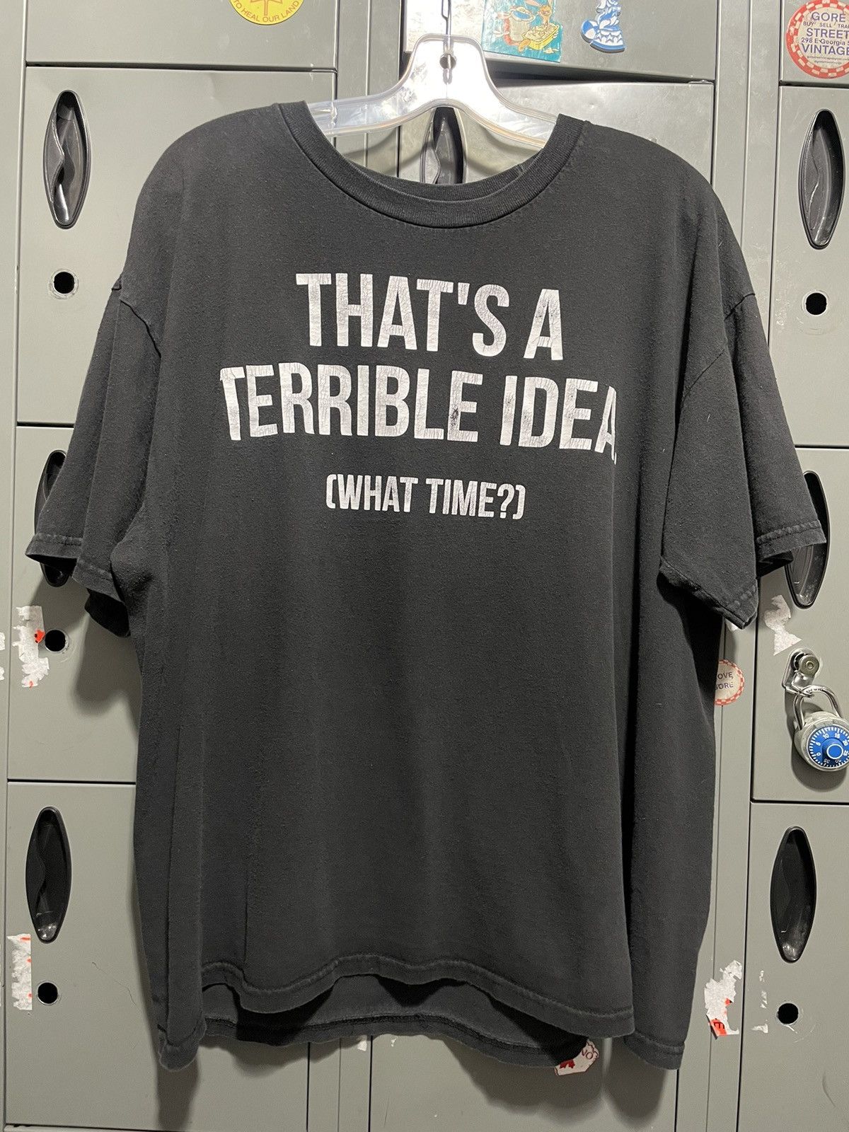 Vintage That’s a terrible idea What time joke statement text Art | Grailed