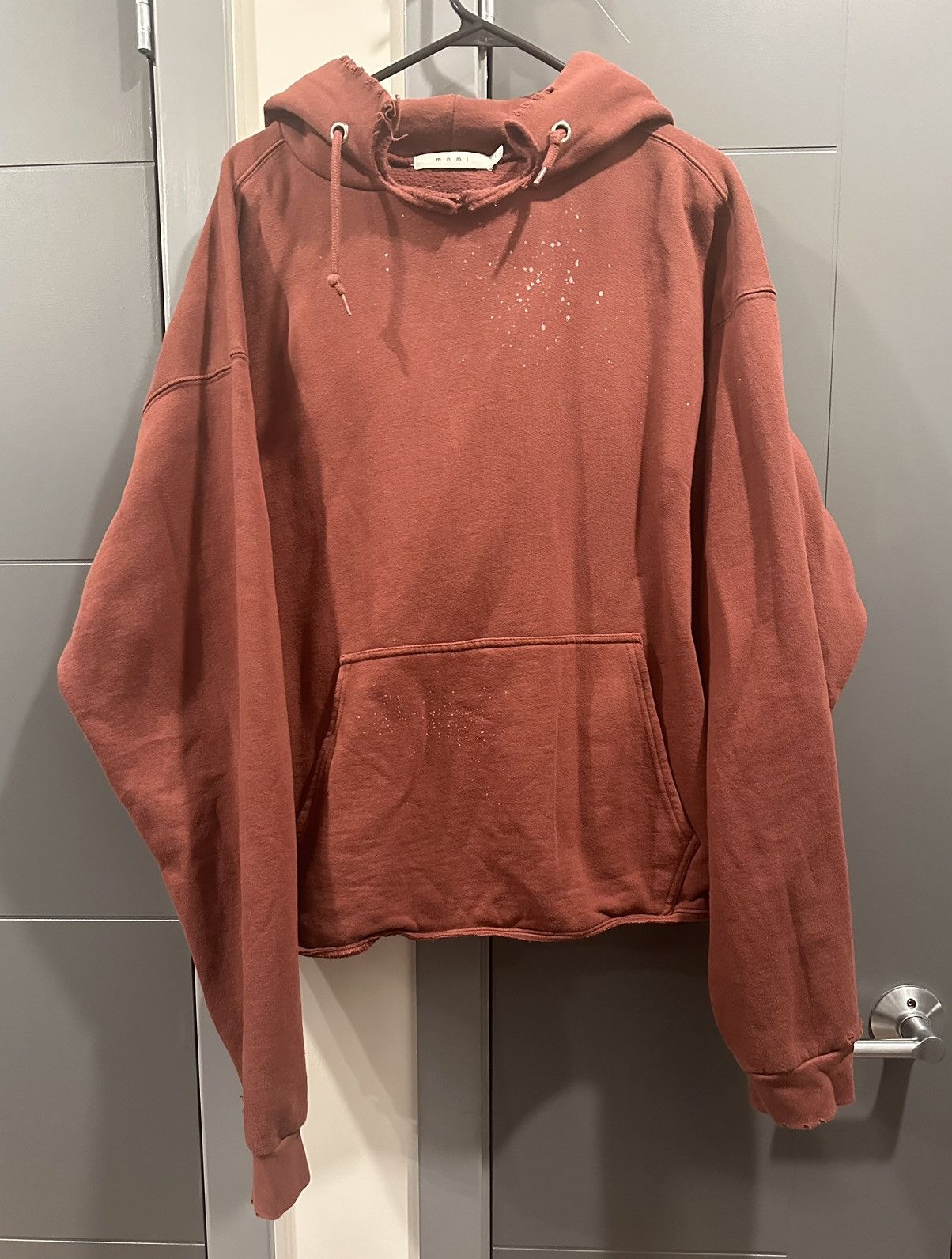 MNML × Streetwear MNML LA Cut Neck Hoodie - Burgundy (L) | Grailed
