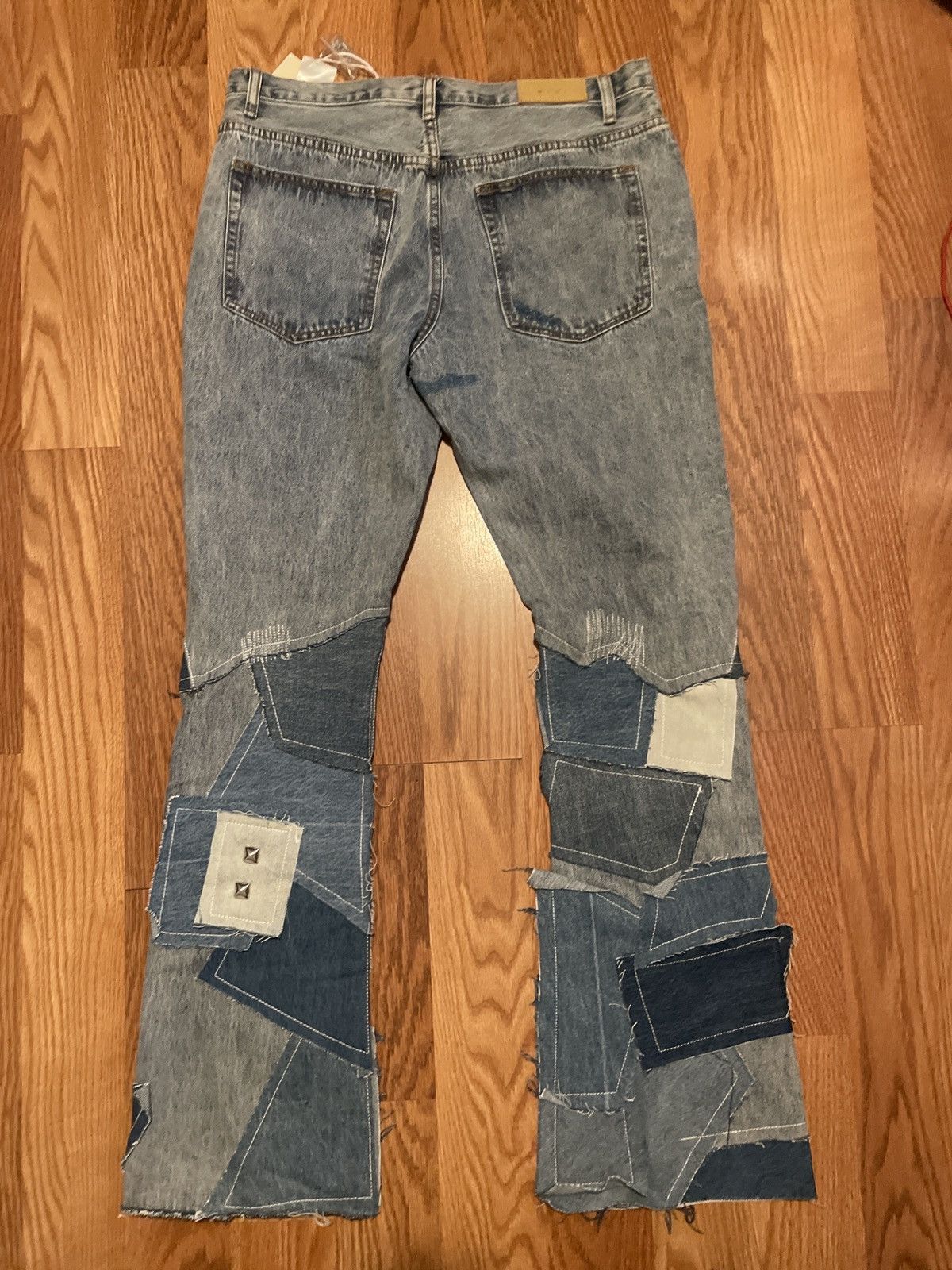 MNML Flared Patchwork Denim Jeans | Grailed