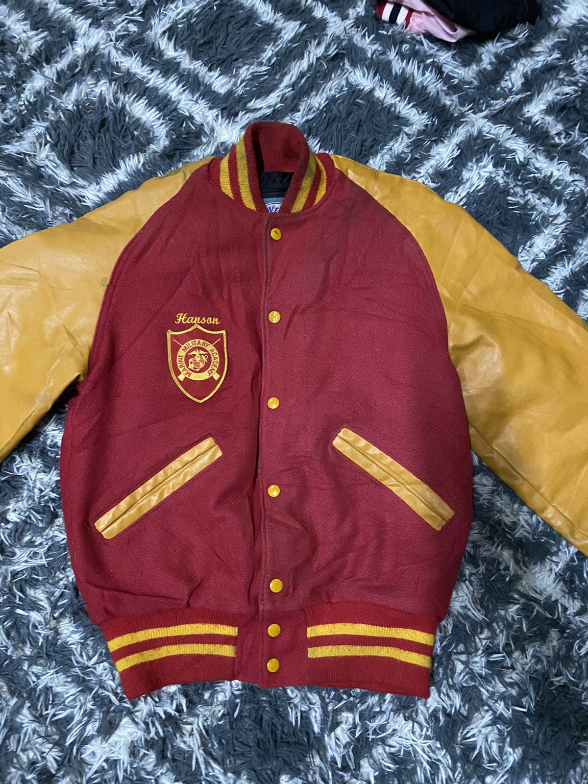 Neff Vintage Neff Marine Military Academy Varsity Jacket | Grailed