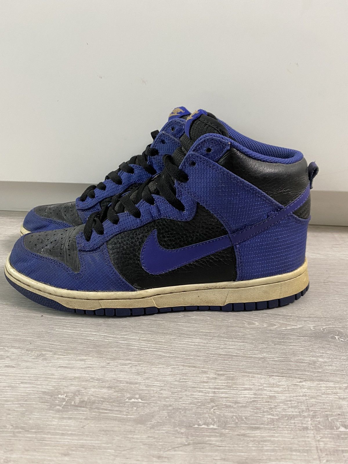 Nike × Vintage Dunk High Black | Wicked Purple-Metallic Gold | Grailed