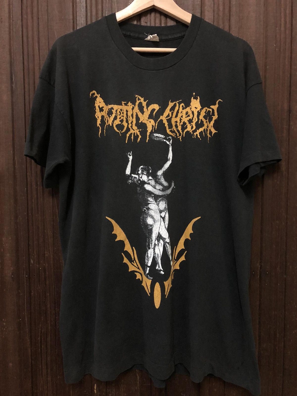 Band Tees × Vintage Vintage Rotting Chris Heavy Black Metal Band Rare T ...