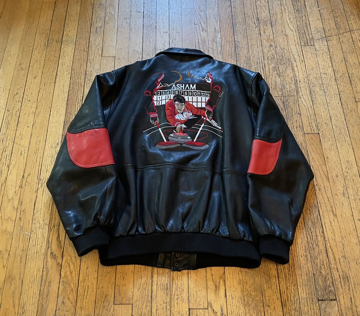 Other Vintage Asham Black Curling Leather Jacket | Grailed