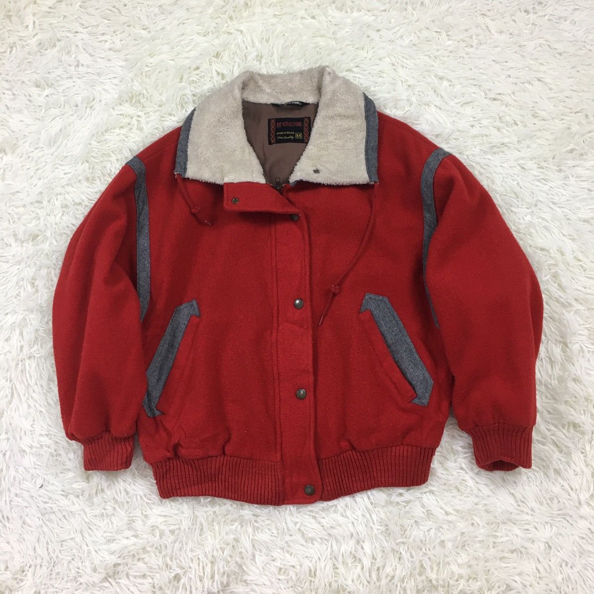 Bomber Jacket × Mcgregor × Varsity Jacket Mcgregor Wool Varsity Bomber ...