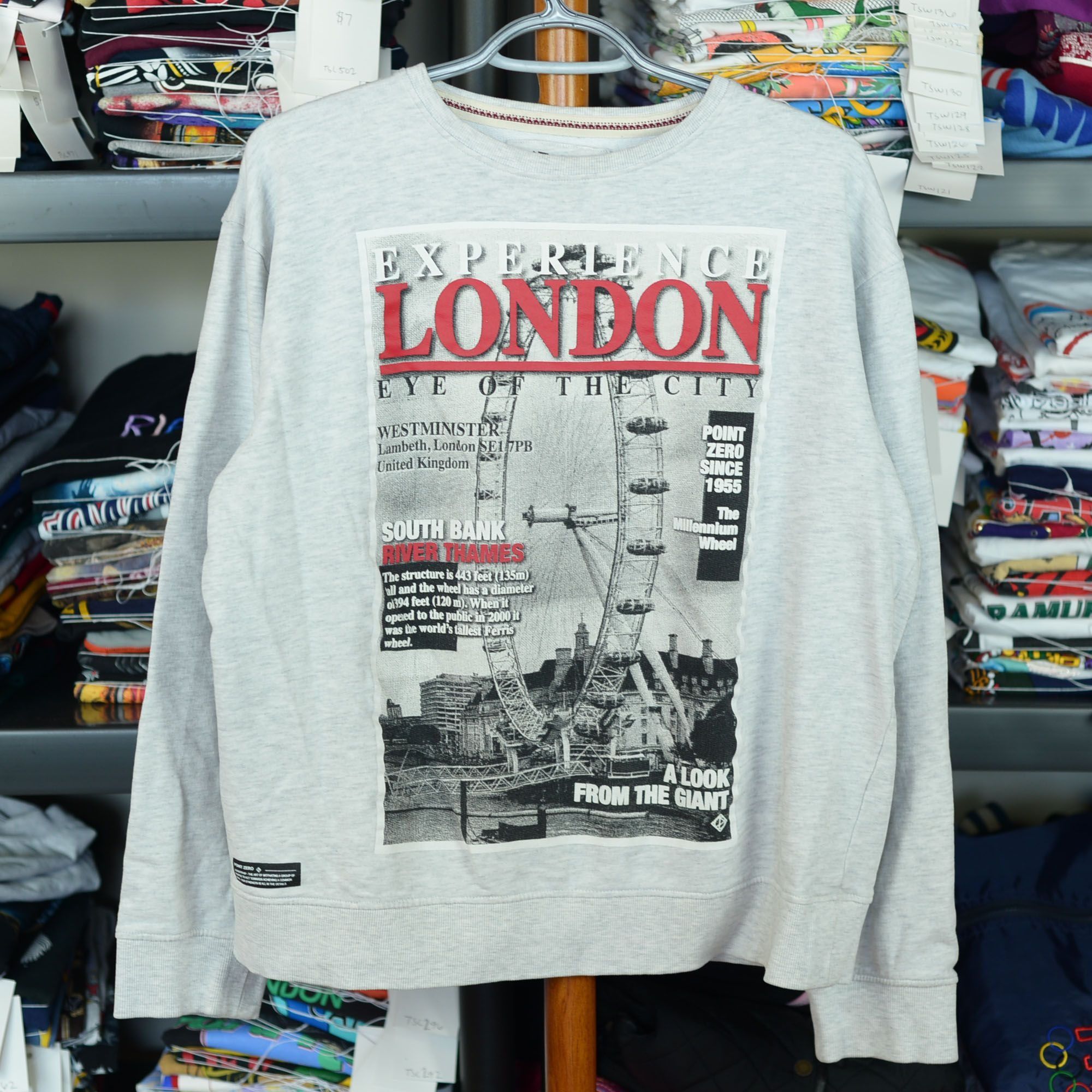 Point Zero Point Zero Women's Large Experience London Gray Sweatshirt ...
