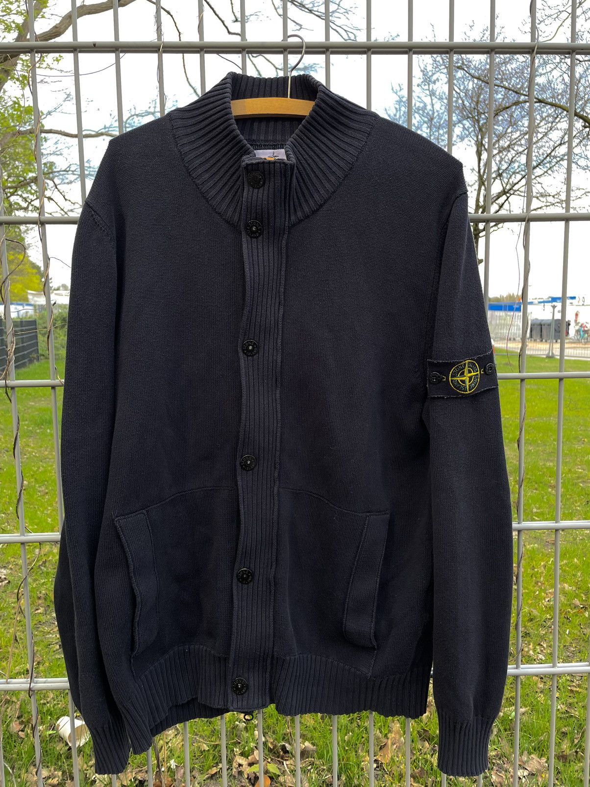 Stone Island ⚜️ Vintage Stone Island Zip Button-Up Knitwear 2013 | Grailed