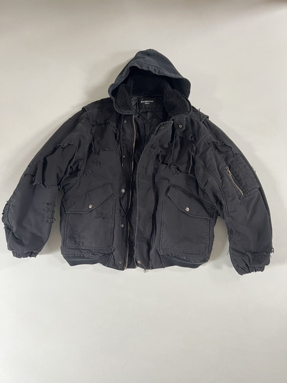 Balenciaga Balenciaga destroyed bomber | Grailed