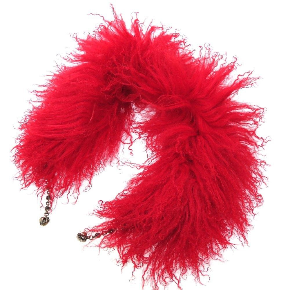 Chrome Hearts Chrome Hearts Red Fur Scarf | Grailed