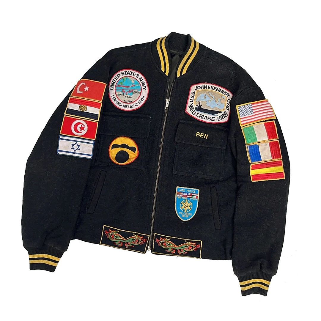 Made In Usa × Vintage US Navy Souvenir Tour 80s Army Vintage Jacket ...