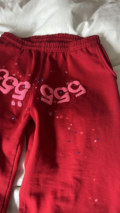 Spider Worldwide SP5DER WORLDWIDE RED ANGEL NUMBER 555 SWEATPANTS | Grailed