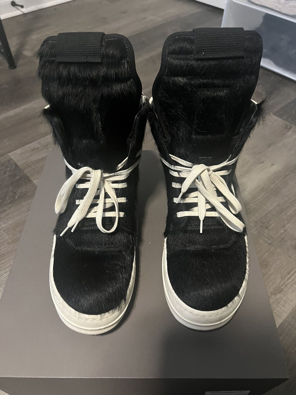 Rick Owens rick owen fur geobaskets | Grailed
