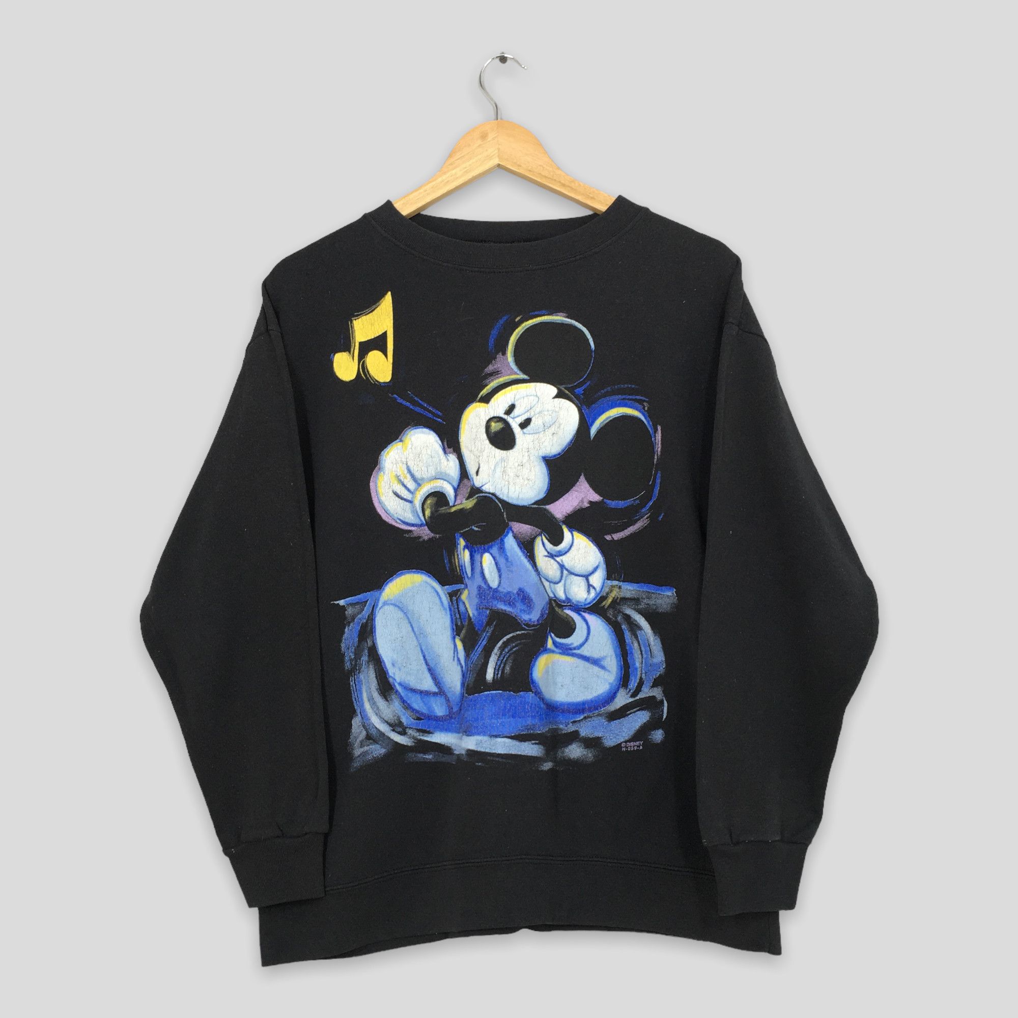 Disney × Mickey Mouse × Vintage Vintage Mickey Mouse Music Chill Black ...