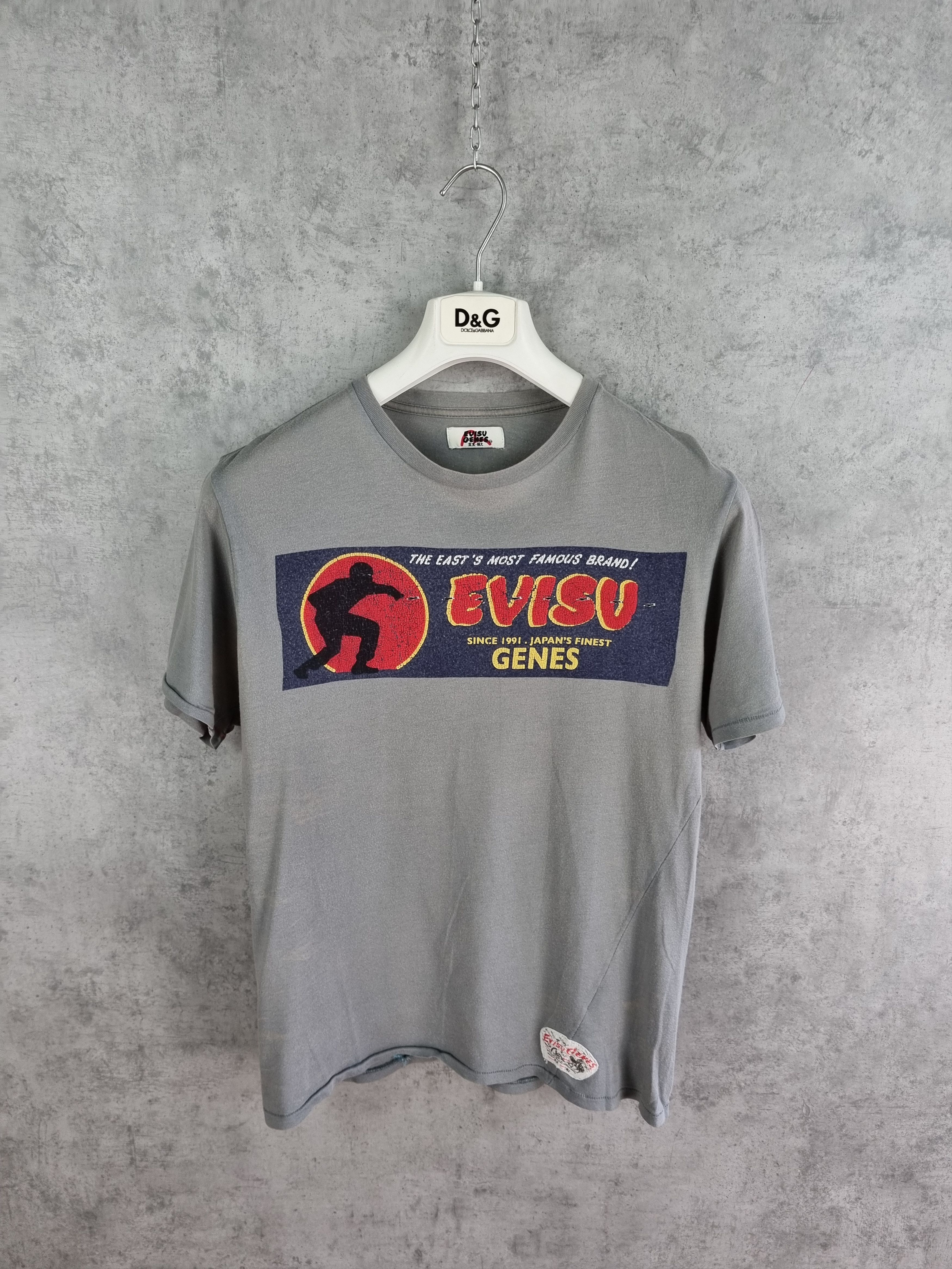 Evisu × Japanese Brand × Vintage Asymmetrical EVISU Genes Ninja Tee ...