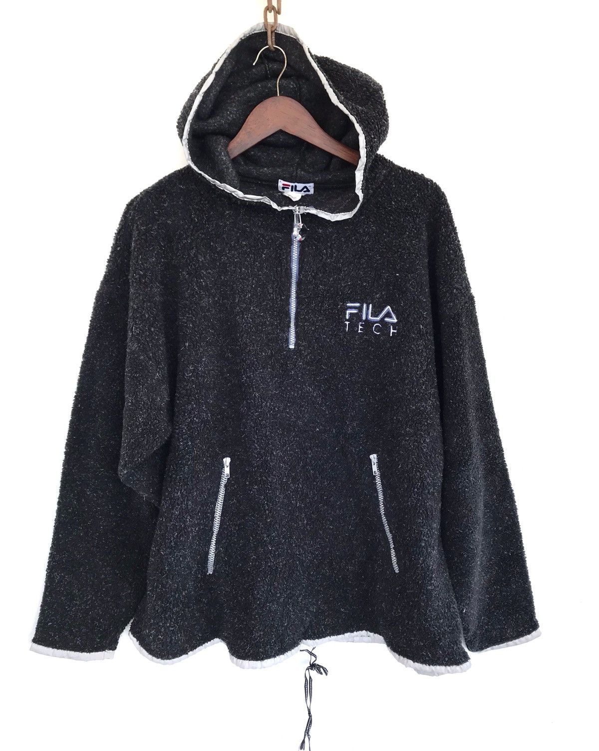 Vintage Vintage Fila Tech Fleece Sherpa Hoodie Made in Usa | Grailed