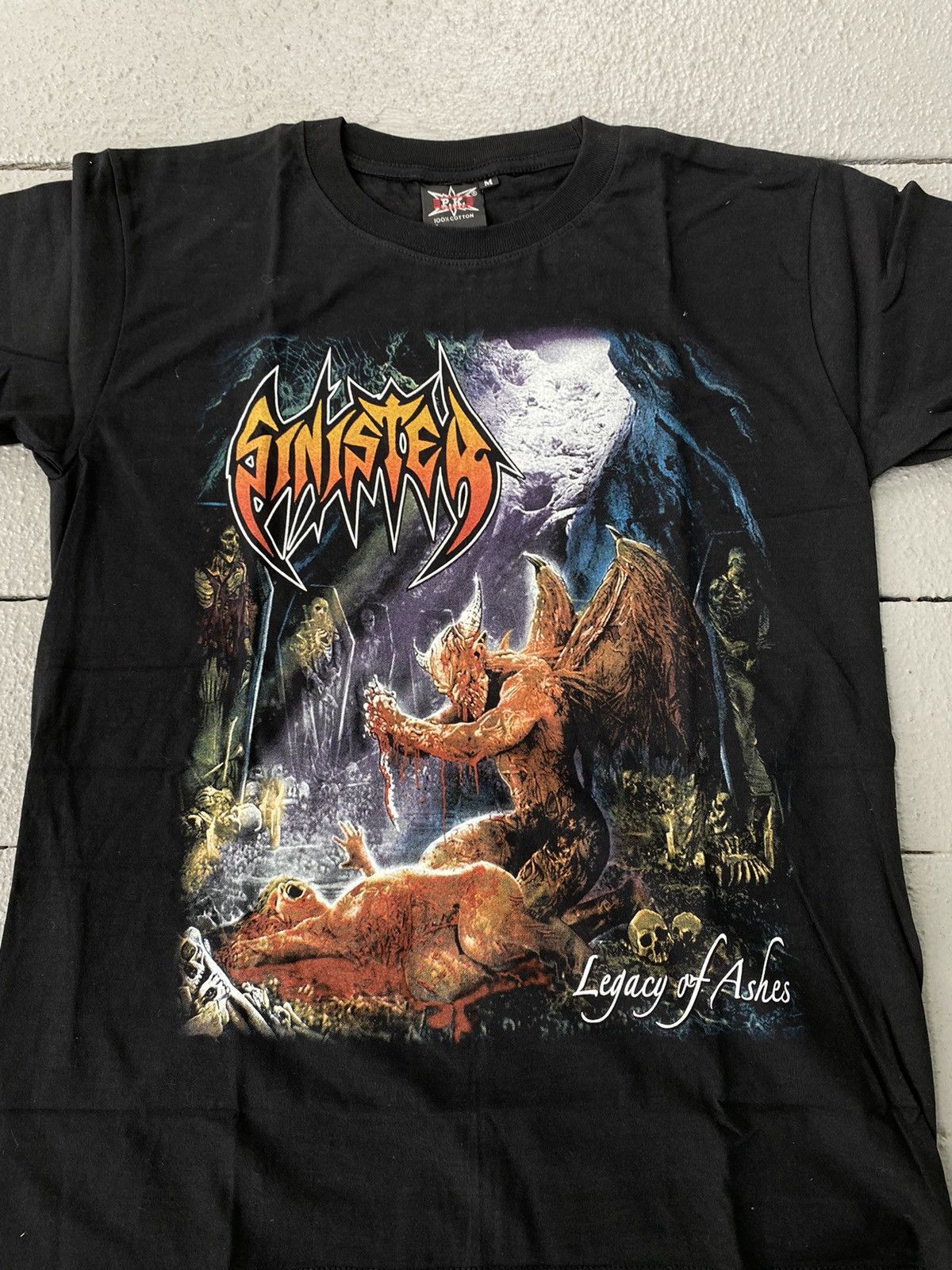 Band Tees × Streetwear NEW Sinister Legacy of Ashes Satan Death Metal ...