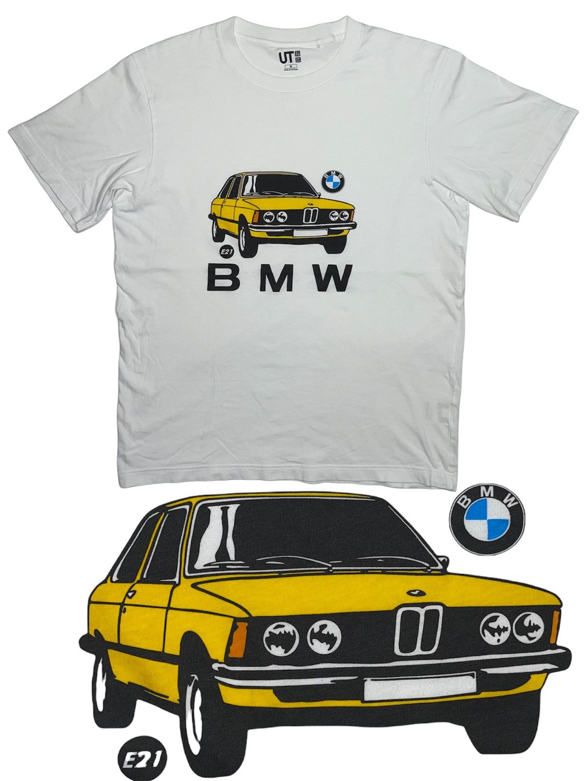 Uniqlo Vintage Bmw E21 Yellow classic racing Uniqlo retro | Grailed