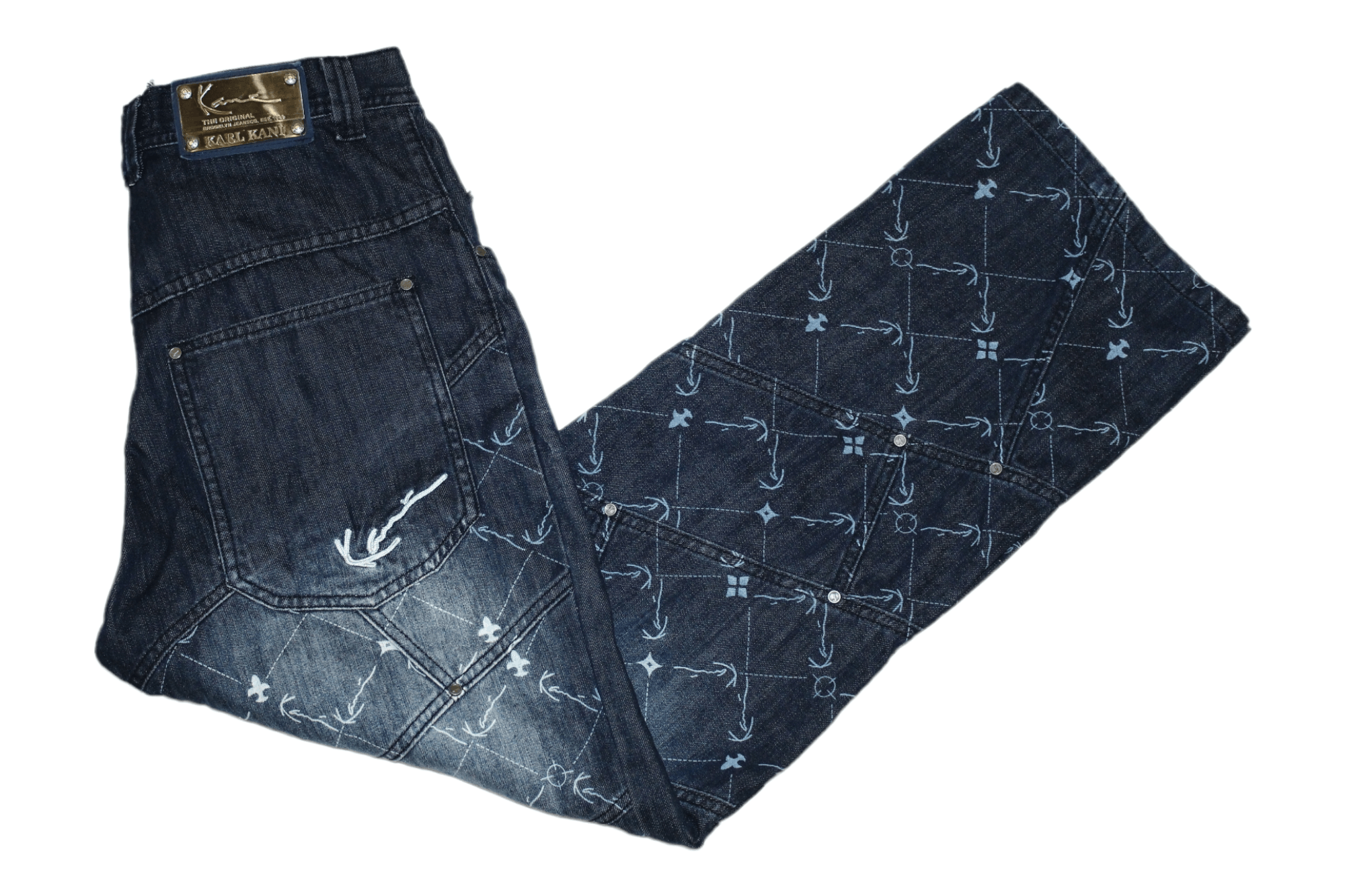 Karl Kani × Vintage 💥Rare 💥 Karl Kani Garment Dyed Monogram Embroidered ...