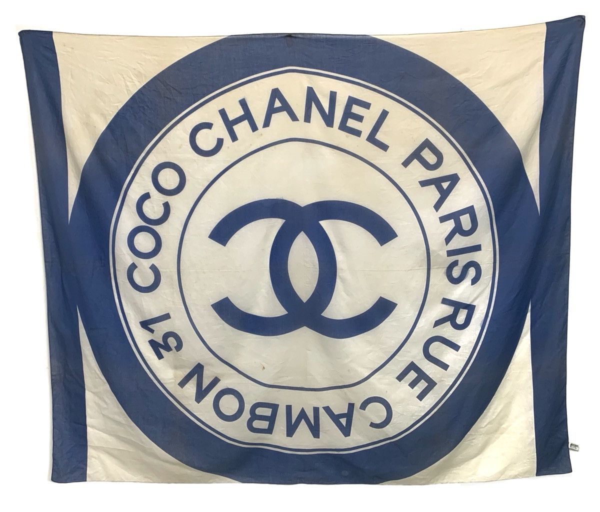 Chanel × Other Iconic Monogram Chanel Coco Mark CC Logo Print Shawl ...