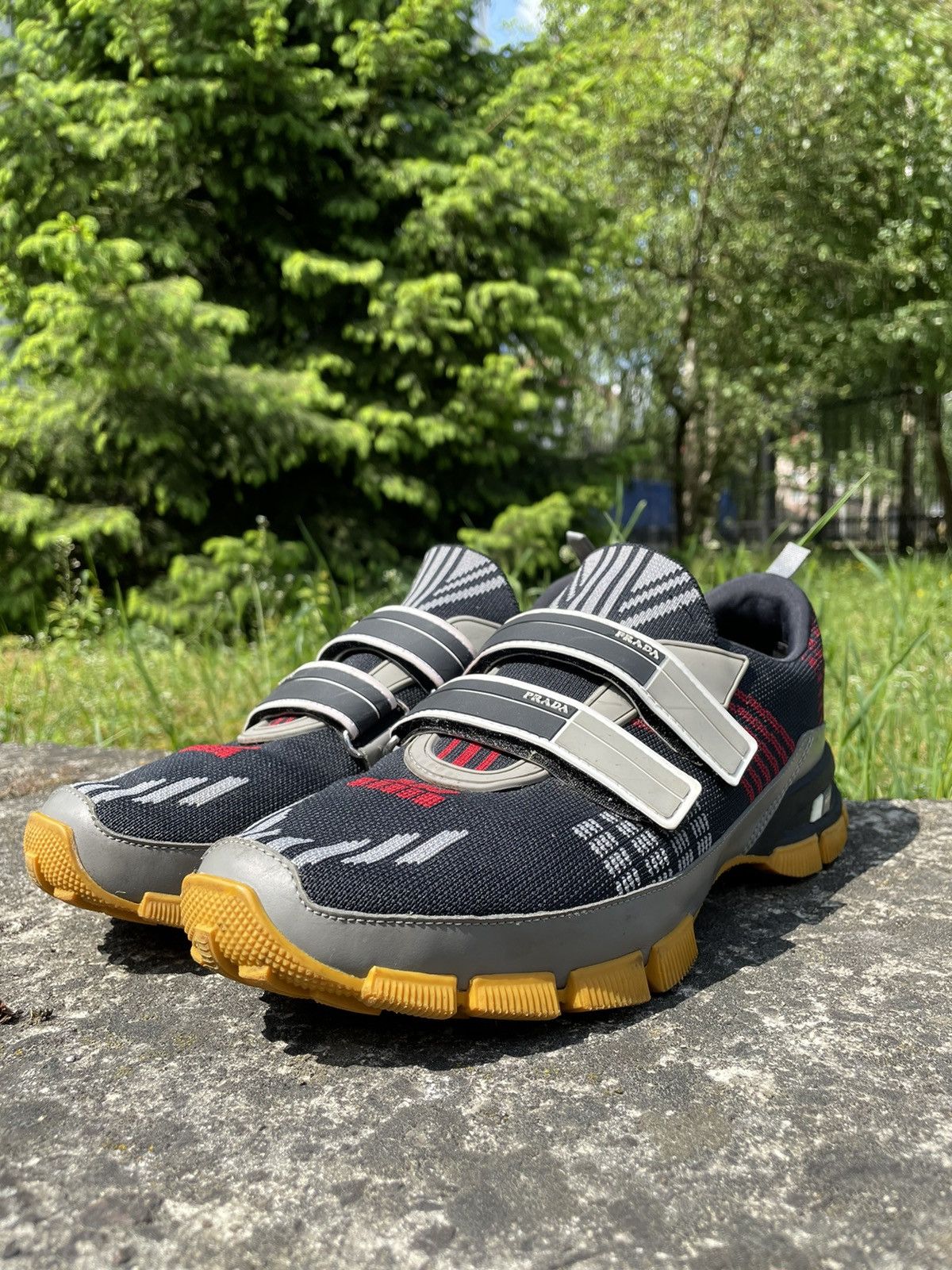 Prada Prada Cross Section Knit trainers sneakers thunder Cloudbust | Grailed