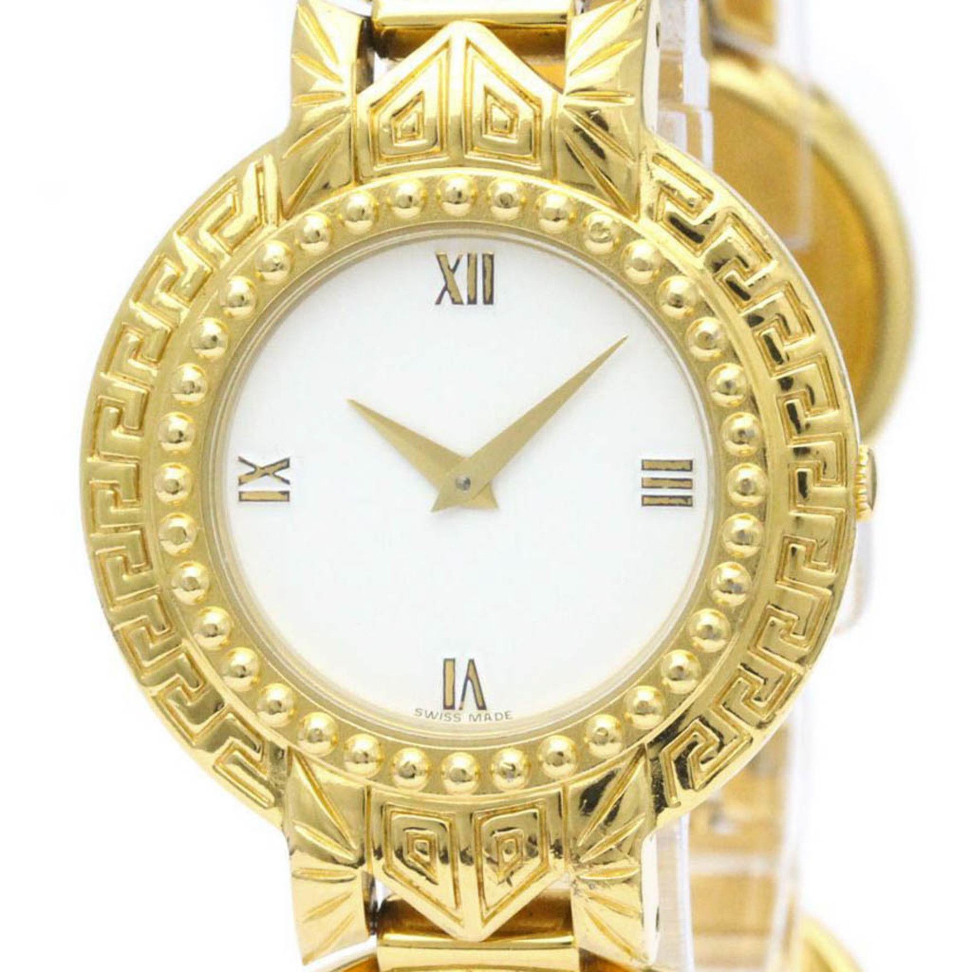 Versace VERSACE Medusa Coin Watch Gold Plated Quartz Ladies Watch ...