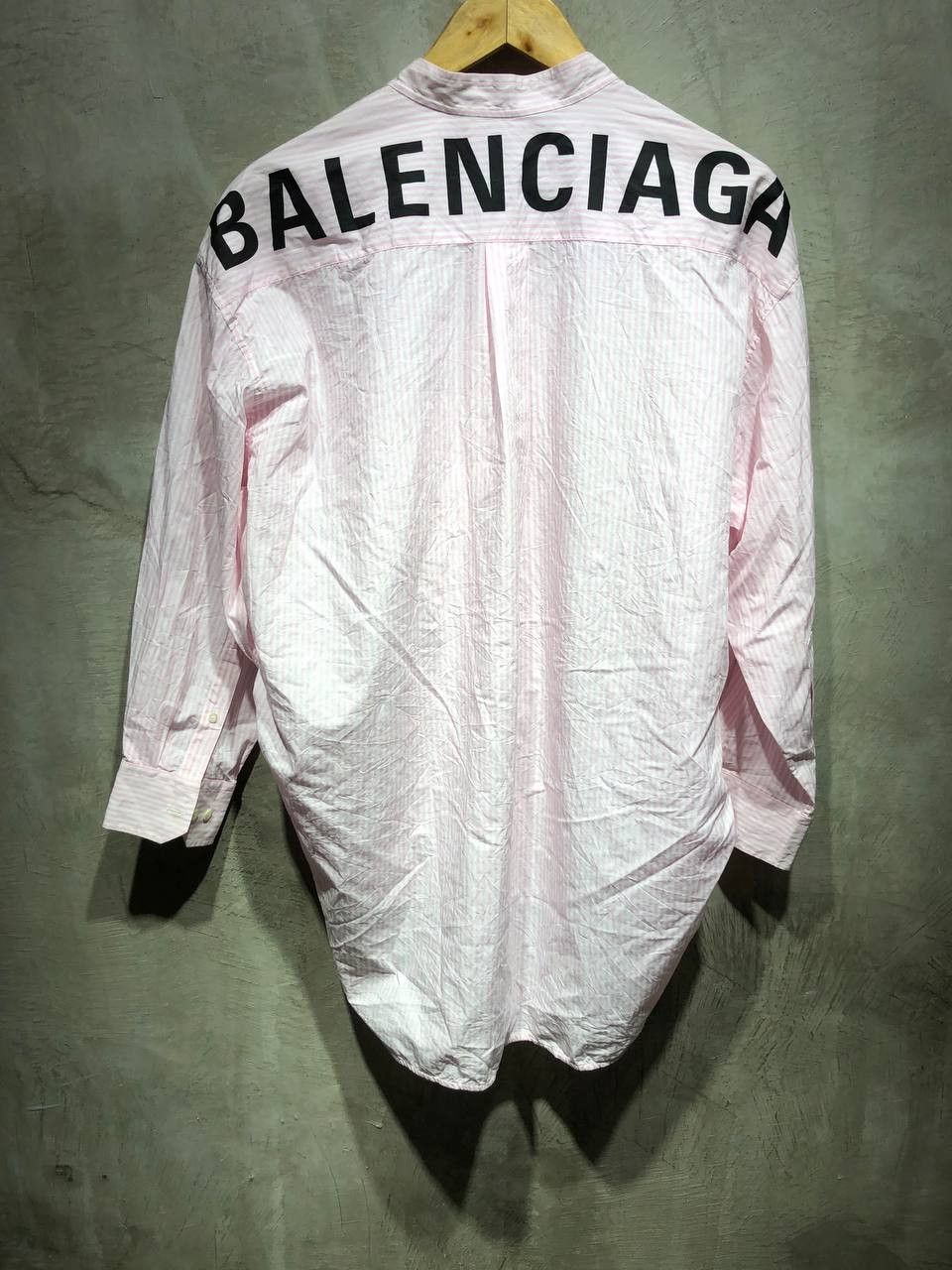 Balenciaga Balenciaga New Swing Stripe Back Logo Button down shirt ...