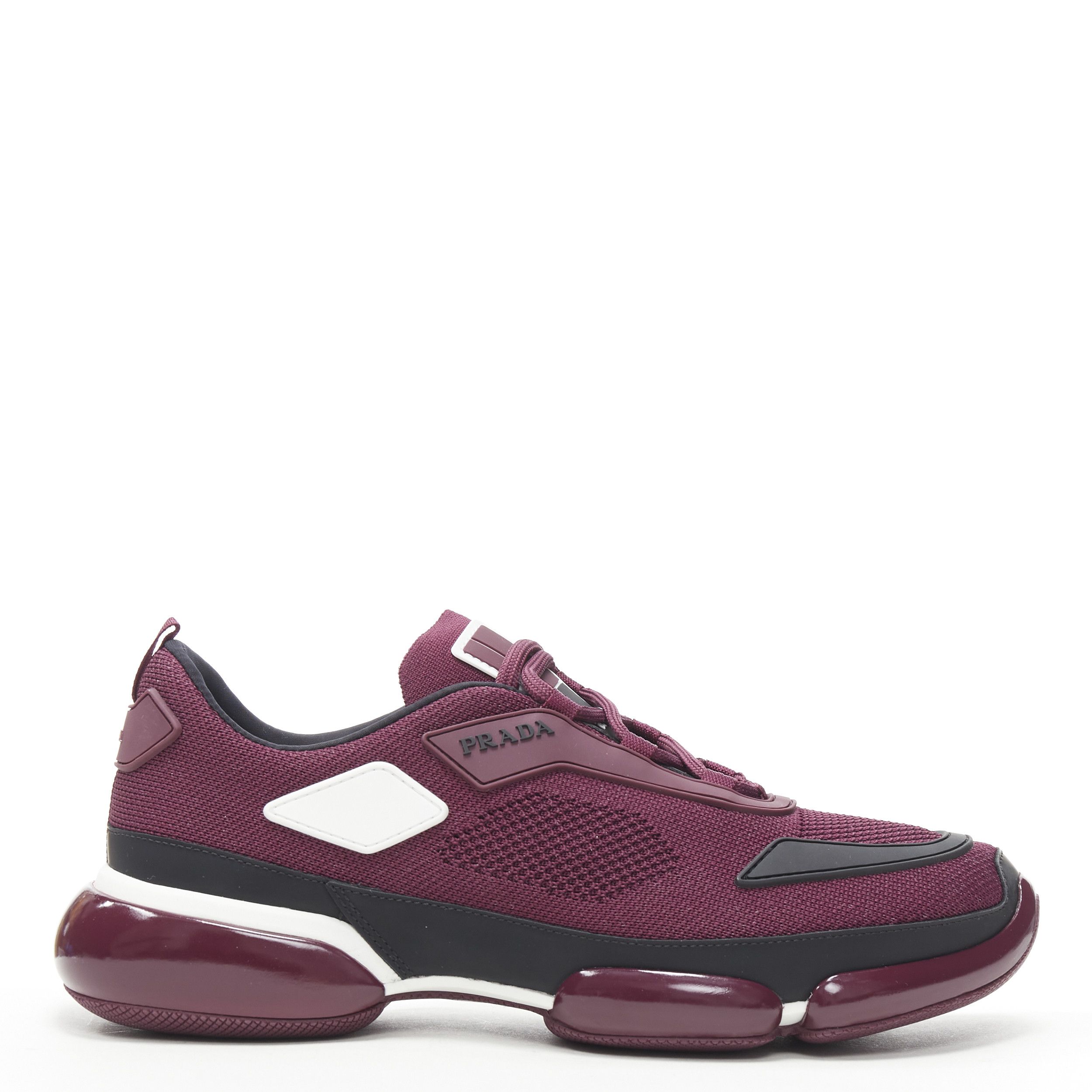 Prada new PRADA 2018 Cloudbust burgundy red rubber logo low top sneaker UK8 EU42 US9 | Grailed
