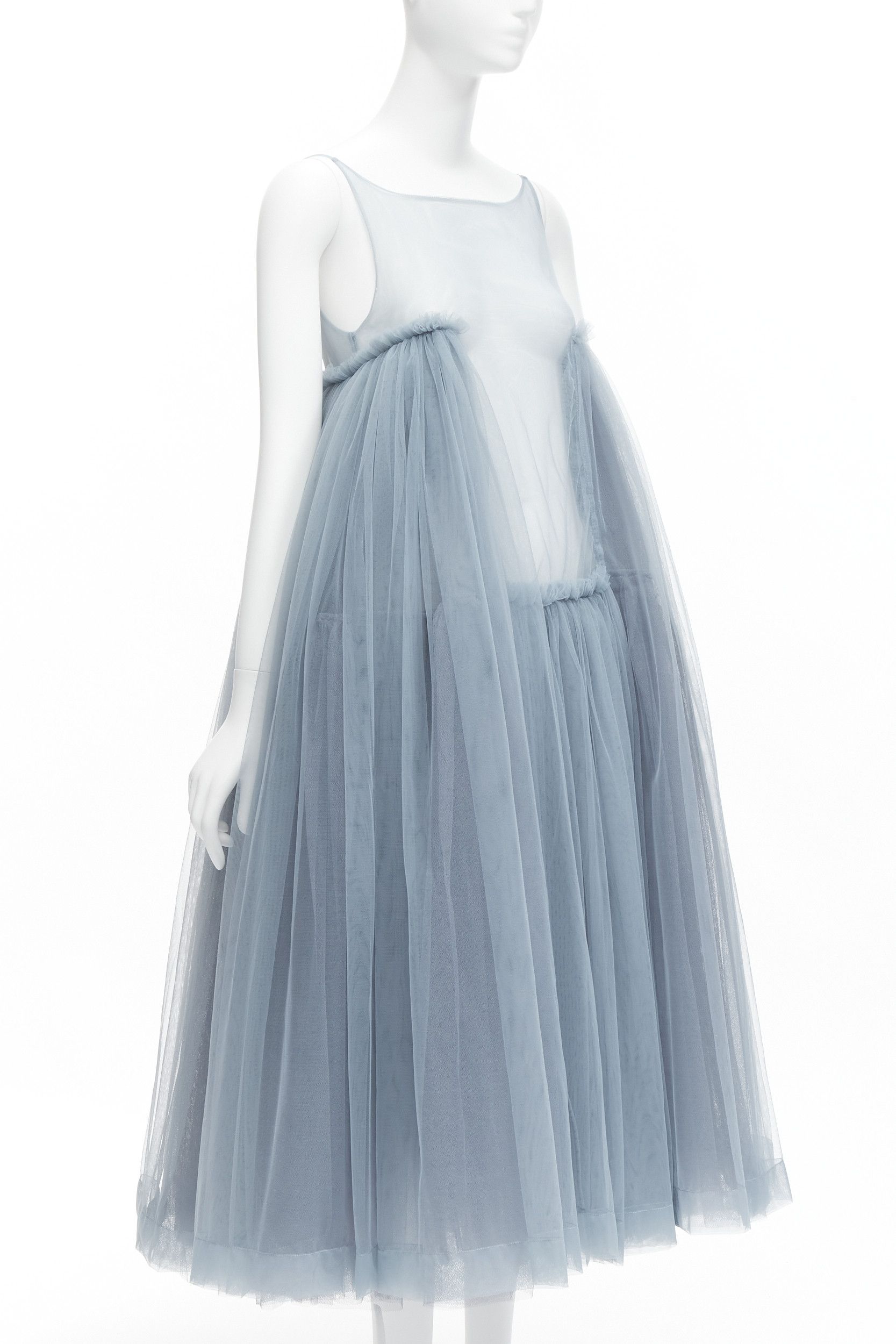 Molly Goddard MOLLY GODDARD baby blue layered tulle babydoll sheer ...