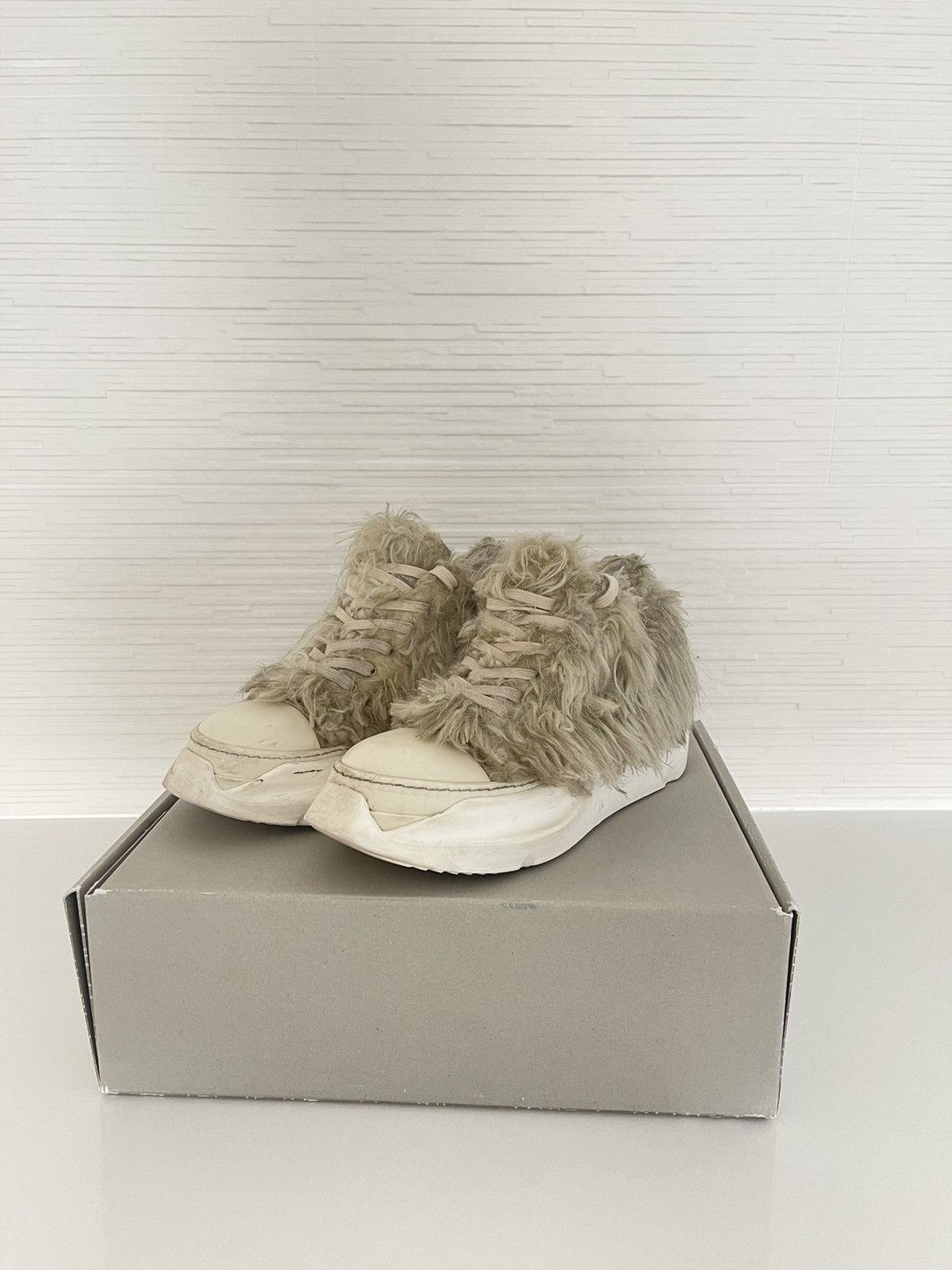 Rick Owens Drkshdw rick owens drkshdw yeti faux fur abstract ramones ...