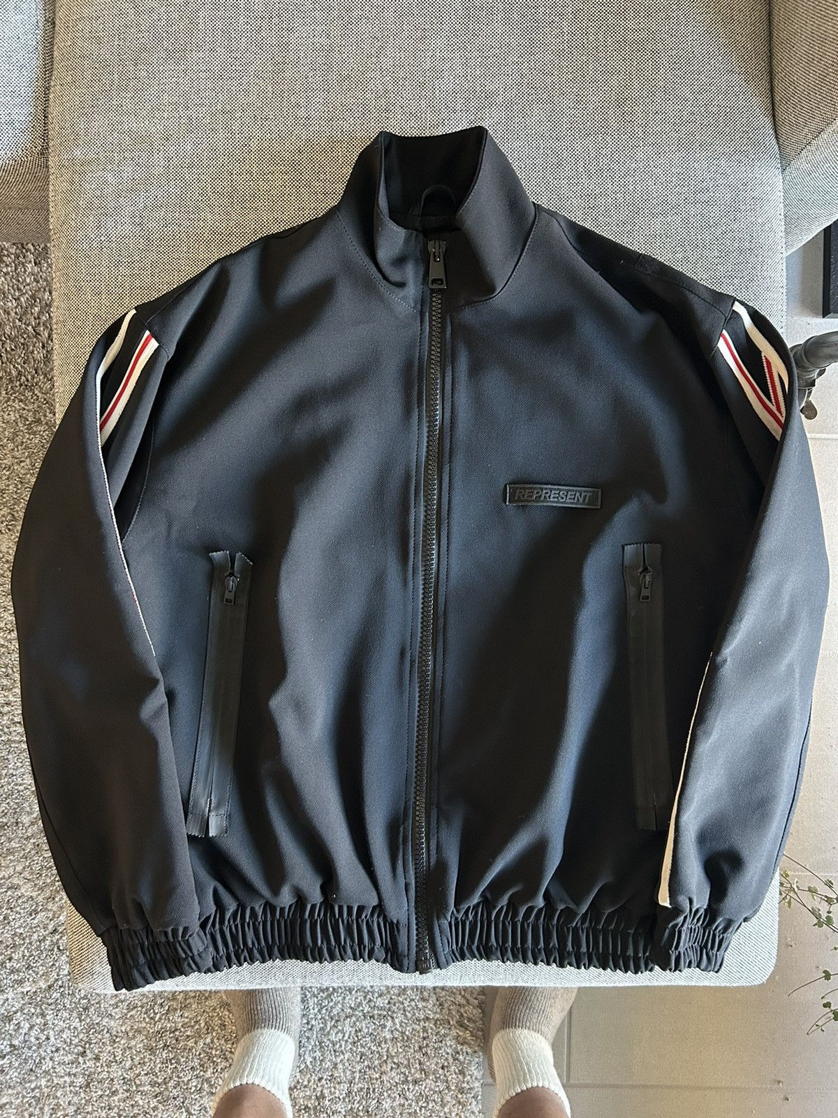 Represent Clo. × Streetwear Represent Clo Track Jacket Black | Grailed