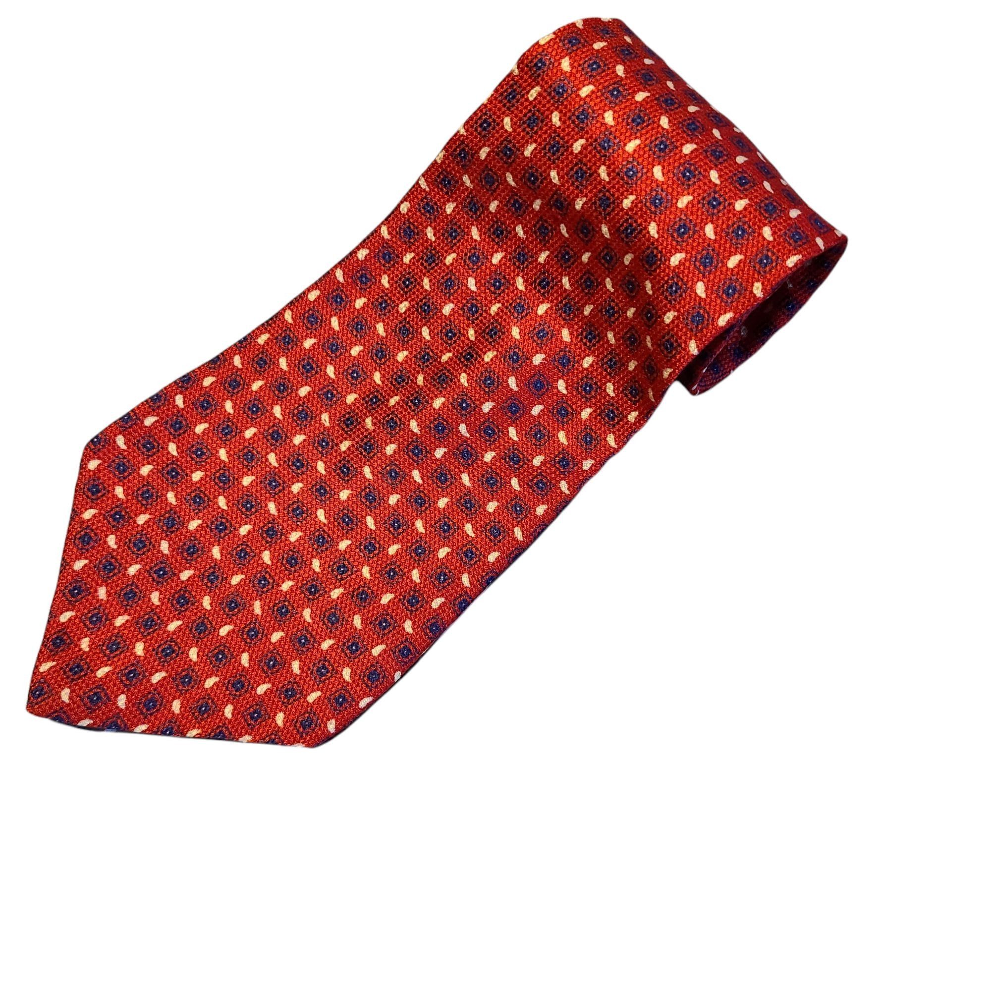 Tommy Hilfiger Tommy Hilfiger Silk Power Tie Mens Necktie Red Geometric ...