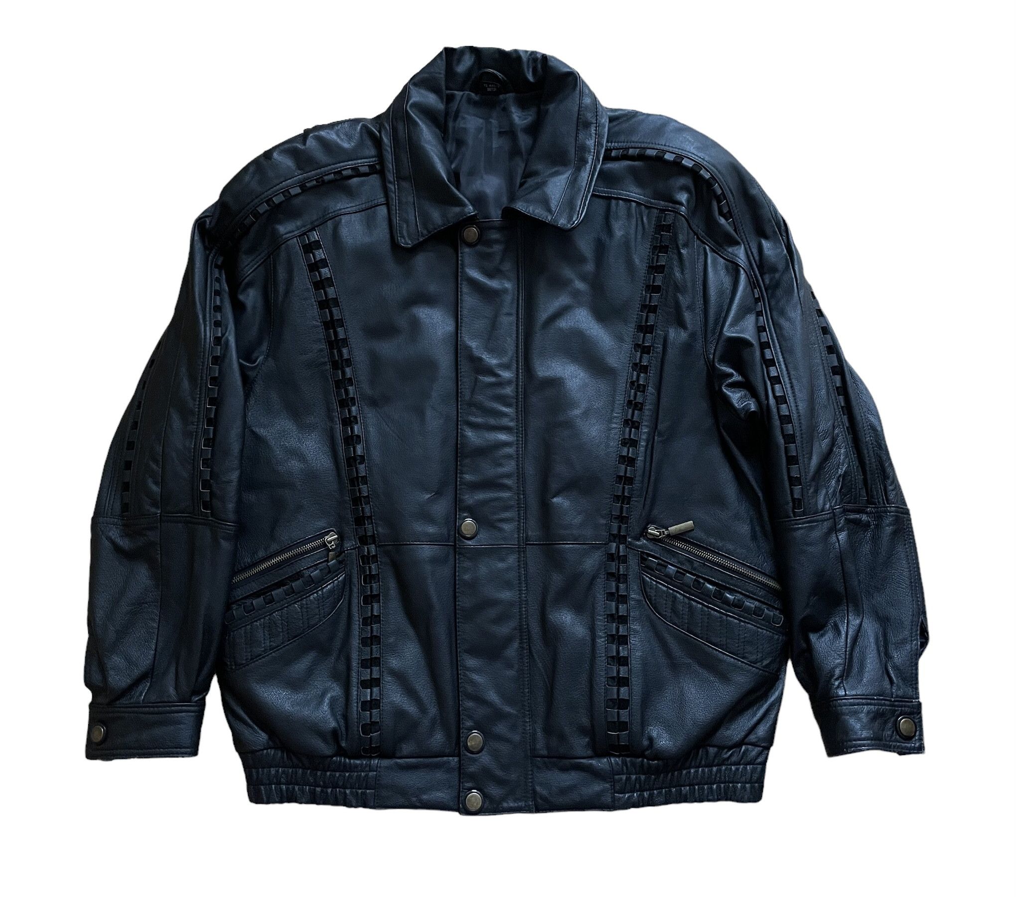 Vintage Genuine Leather Jacket Rare Black Racing Bike Avan Garde | Grailed